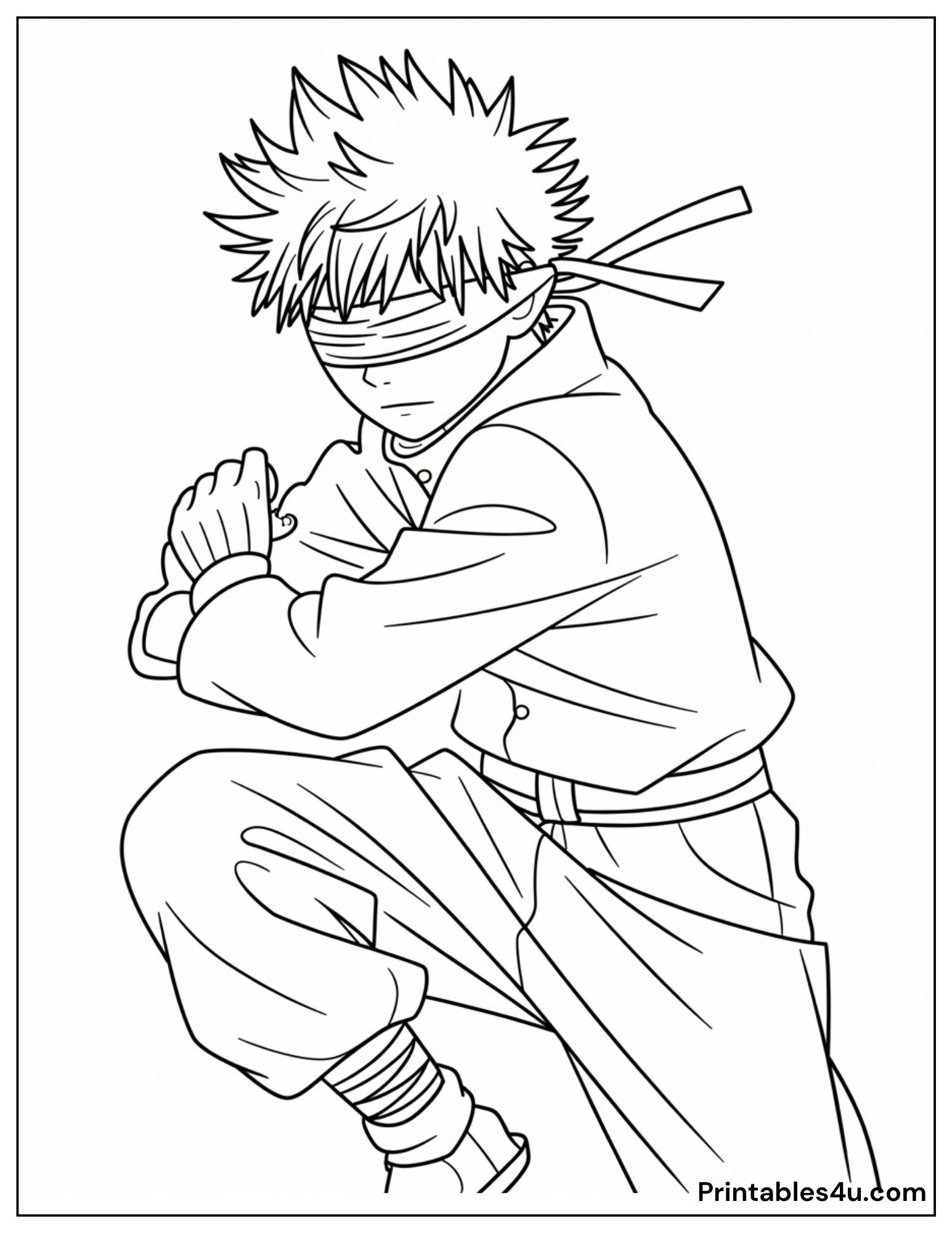Free Printable Gojo Coloring Page - Printables4U